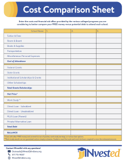 Managing College Costs and Net Price Calculator